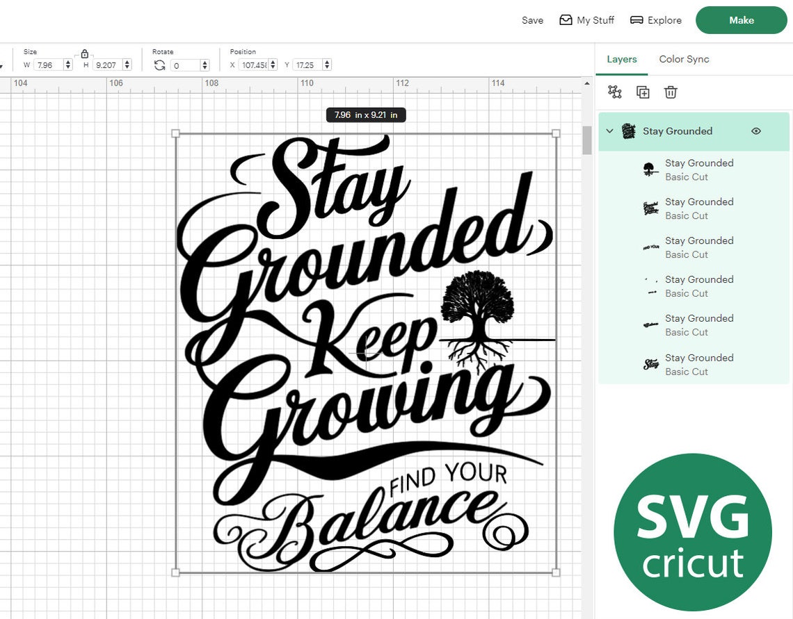 Stay Grounded Svg, Quote Design Svg, Keep Growing Sign, Phrase Tshirt ...