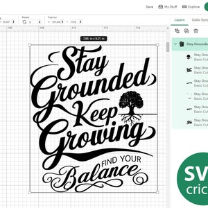 Stay Grounded Svg, Quote Design Svg, Keep Growing Sign, Phrase Tshirt ...