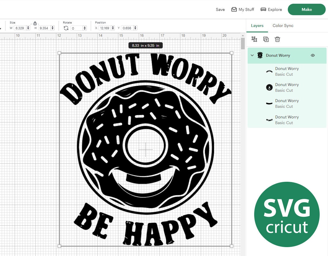Donut Svg, Dont Worry Be Happy, Quotes Funny Shirt Svg, Trending Svg ...