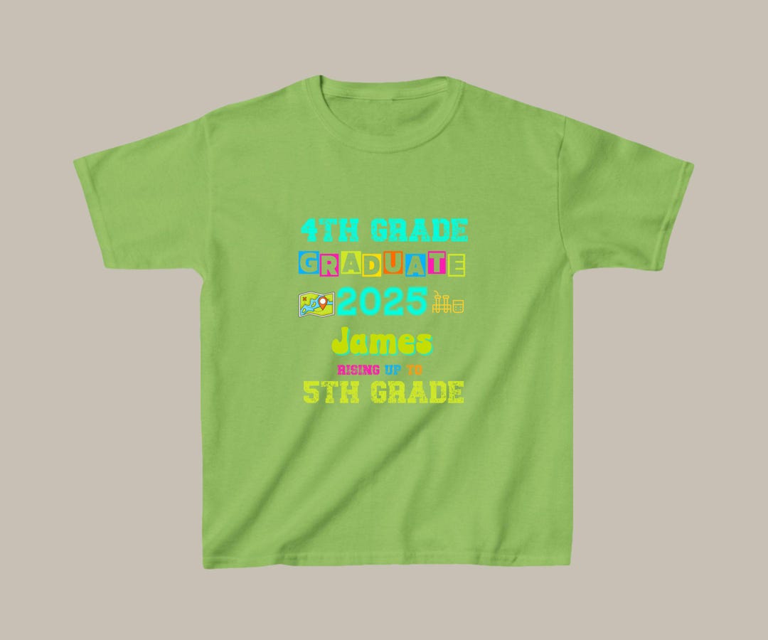 Personalized 4th Grade Graduation Shirt: Rising to 5th Grade - Etsy