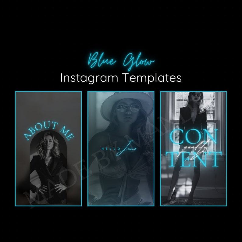 40+ Blue Luxury Glow Instagram Post | Social Media Templates ...