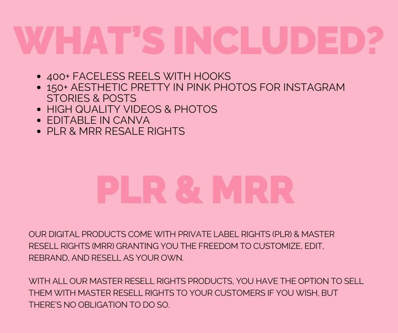 Pretty in Pink Instagram Reels Bundle: Faceless Marketing (digital ...