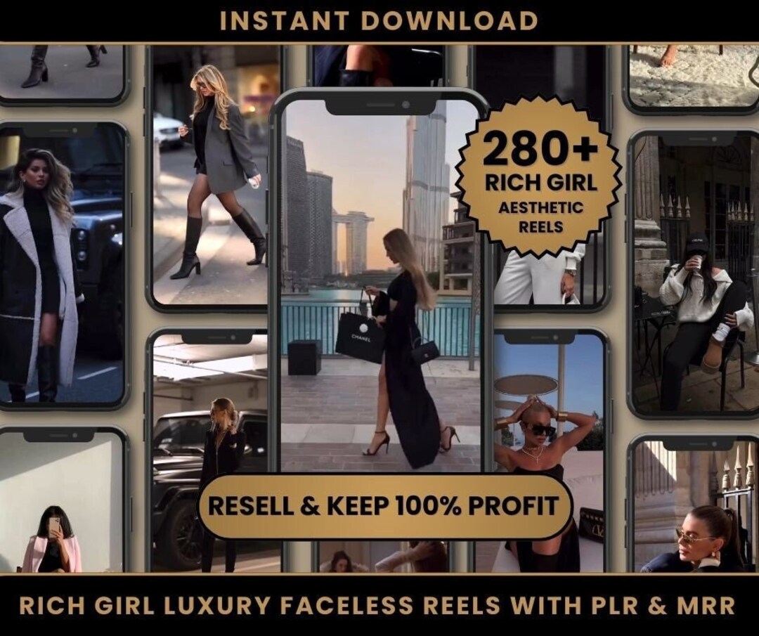 280+ Rich Girl Luxury Reels With MRR | Faceless Digital Marketing Video ...