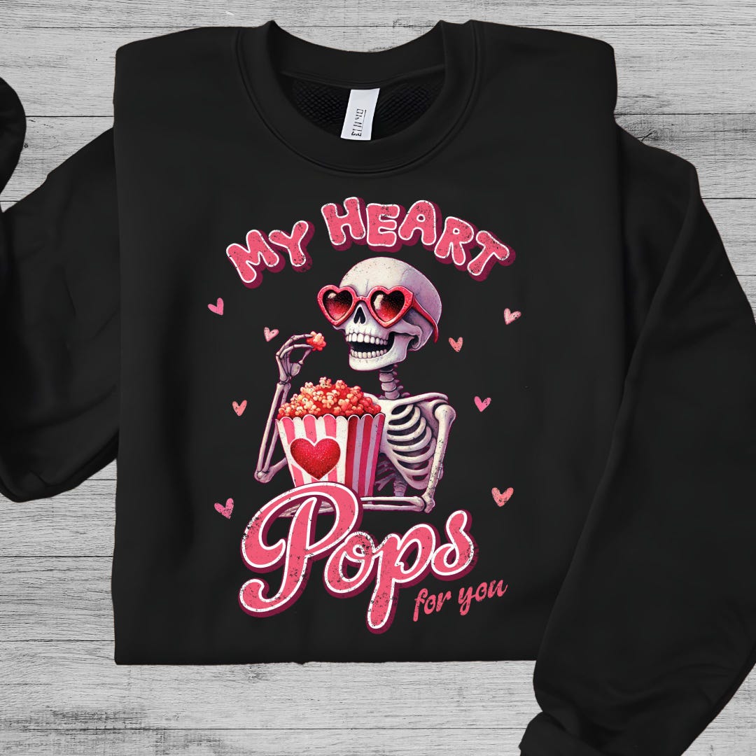 My Heart Pops for You SVG PNG | Valentine’s Day Skeleton Graphic ...