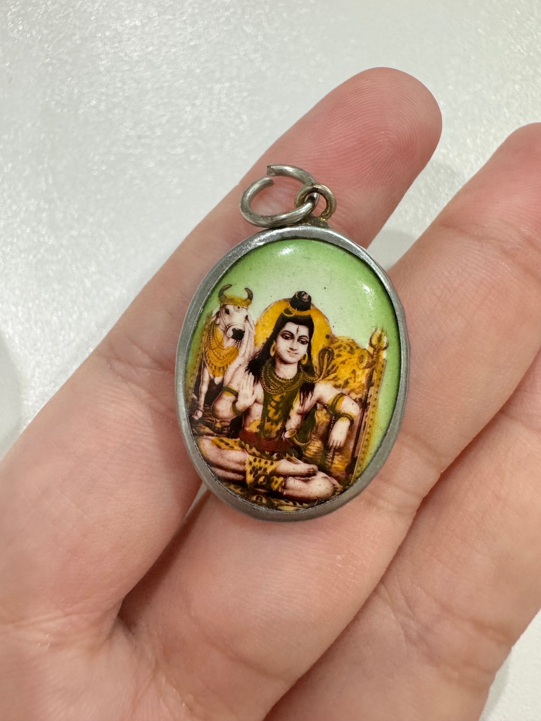 Lord Shiva Mahadev Om Siva Pendant Blessed 1980s Necklace Mahadeva ...