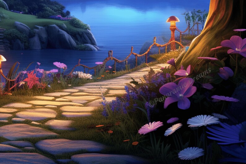 Castle by the Lake, Instant Download, Neverland, Peter Pan, Whimsical ...