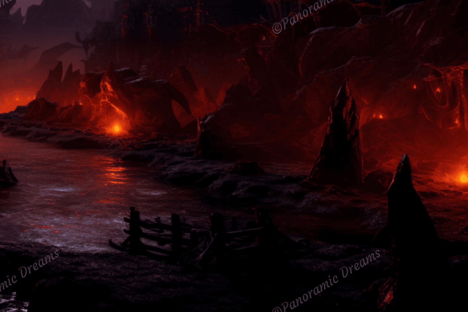 Infernal Citadel, Instant Download, Hell, Full Moon Halloween Nightmare ...