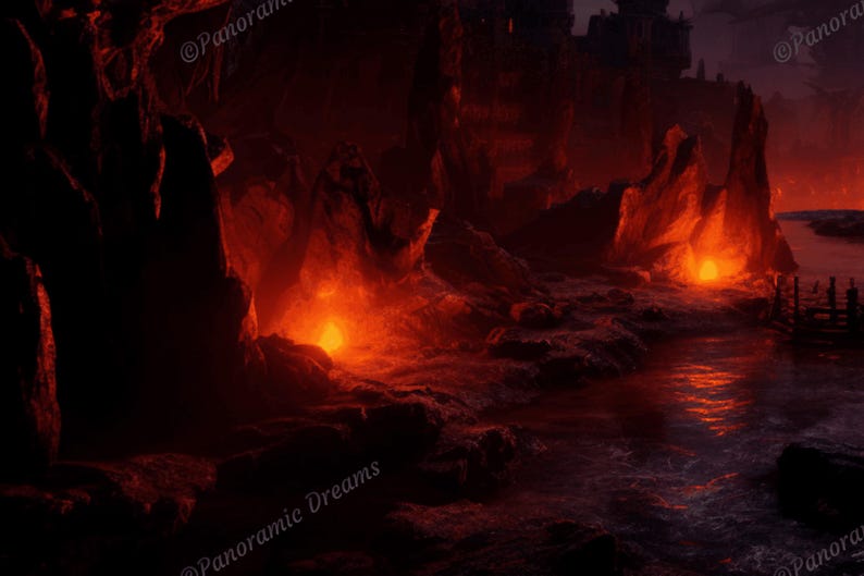 Infernal Citadel, Instant Download, Hell, Full Moon Halloween Nightmare ...