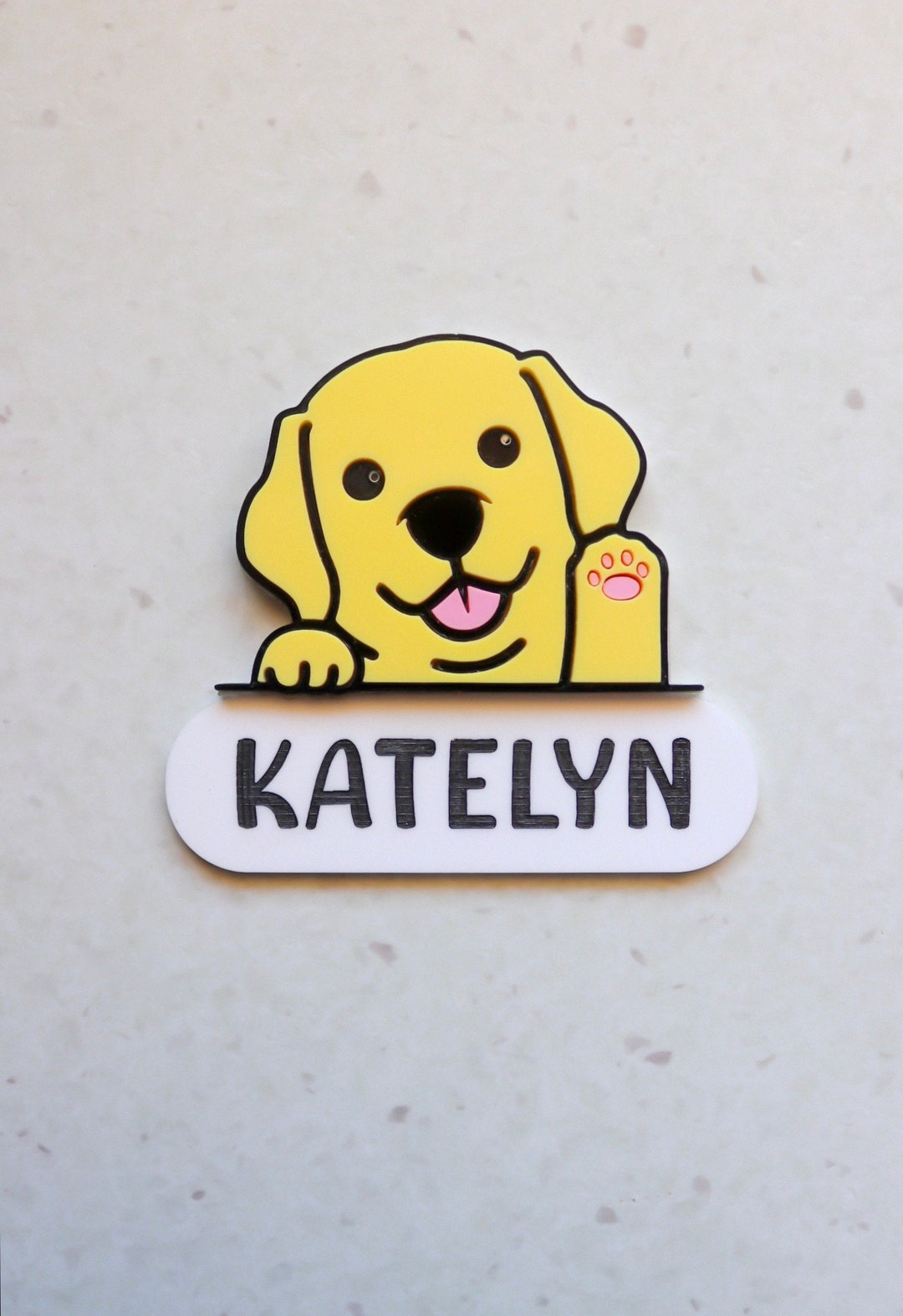 Labrador Dog Name Badge Labrador Dog Acrylic Name Badge Vet Name Badge ...