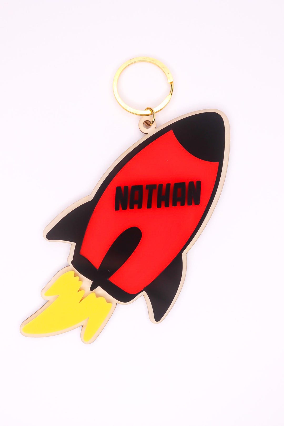 Rocket Name Tag - Personalised Bag Tag - Etsy