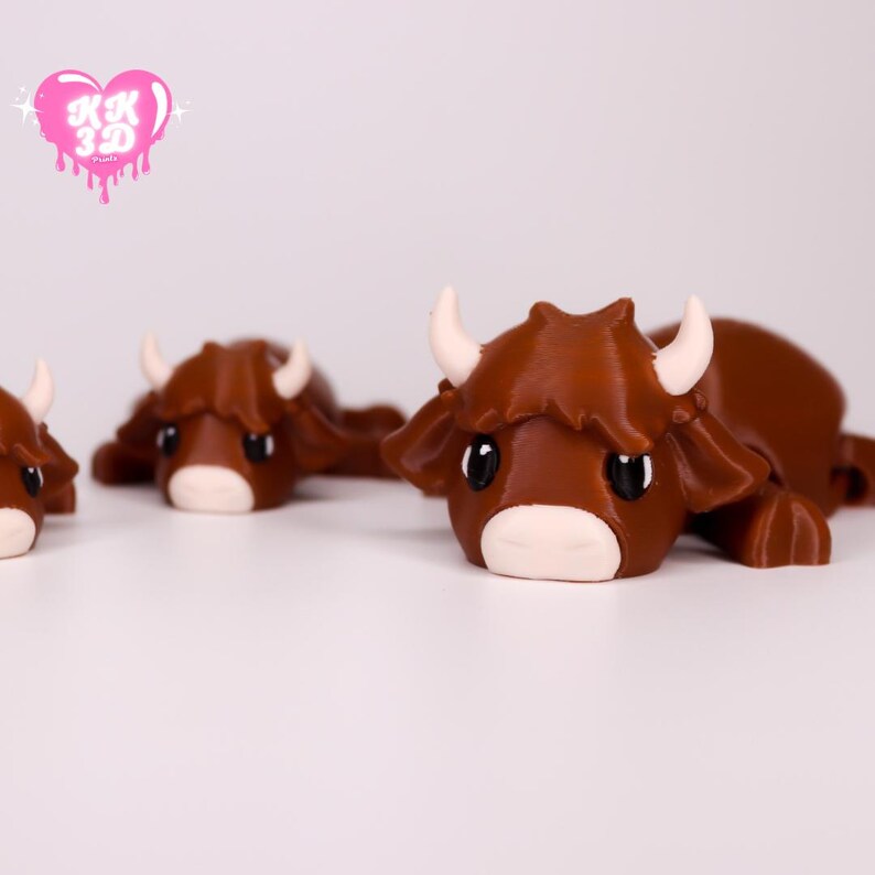 Articulated Highland Cow STL File for 3D Printing, Print in Place ...