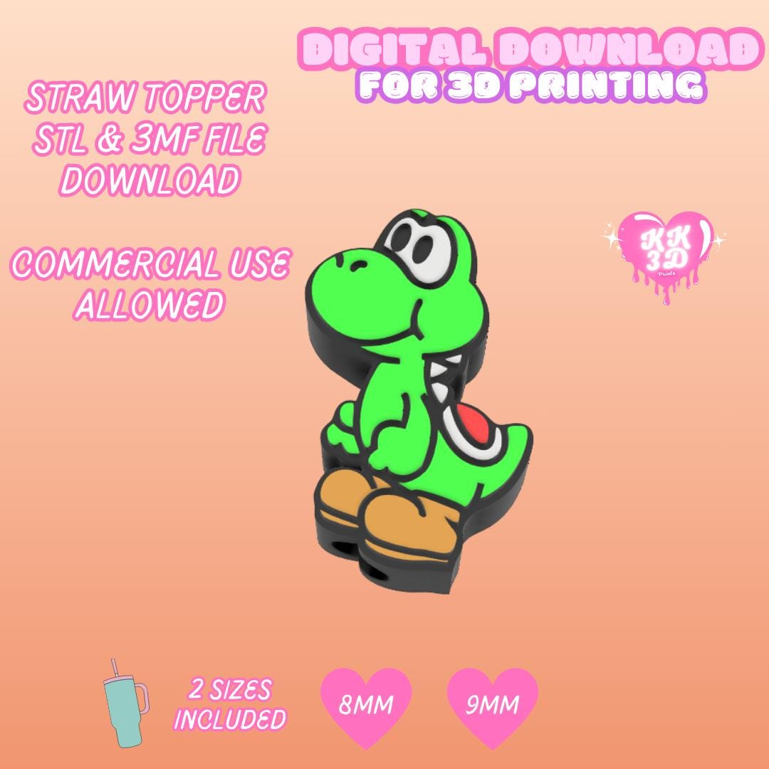 Yoshi Straw Topper Digital File | 2x Sizes Included | to Fit Yeti and ...