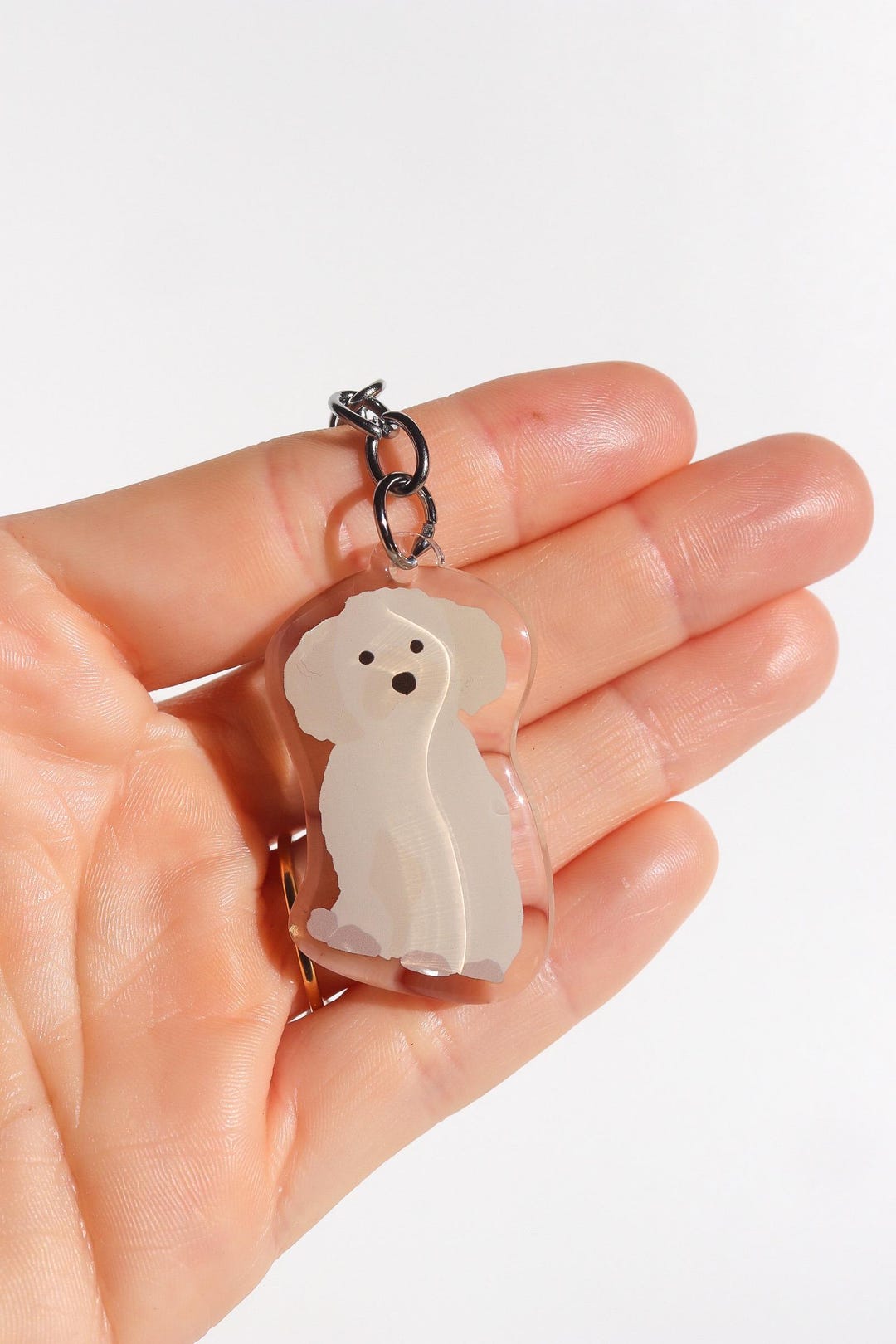 Maltese / Shitzu Keychain, Dog Breed Keychain, Acrylic Keychain, Epoxy ...