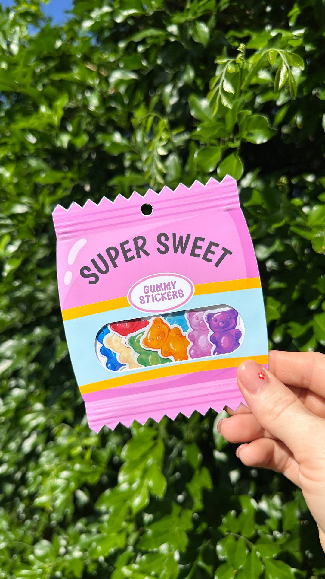 Gummy Bear Collection Packet Vinyl Stickers Multi Colour Gummy Bear ...