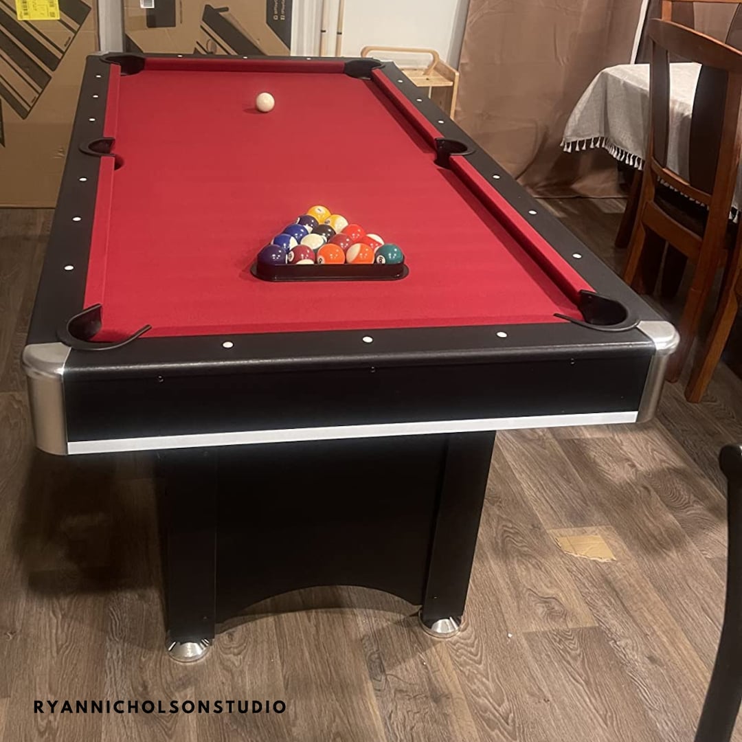 Black and Red Felt 6-foot Pool Table With Table Tennis Top - Etsy