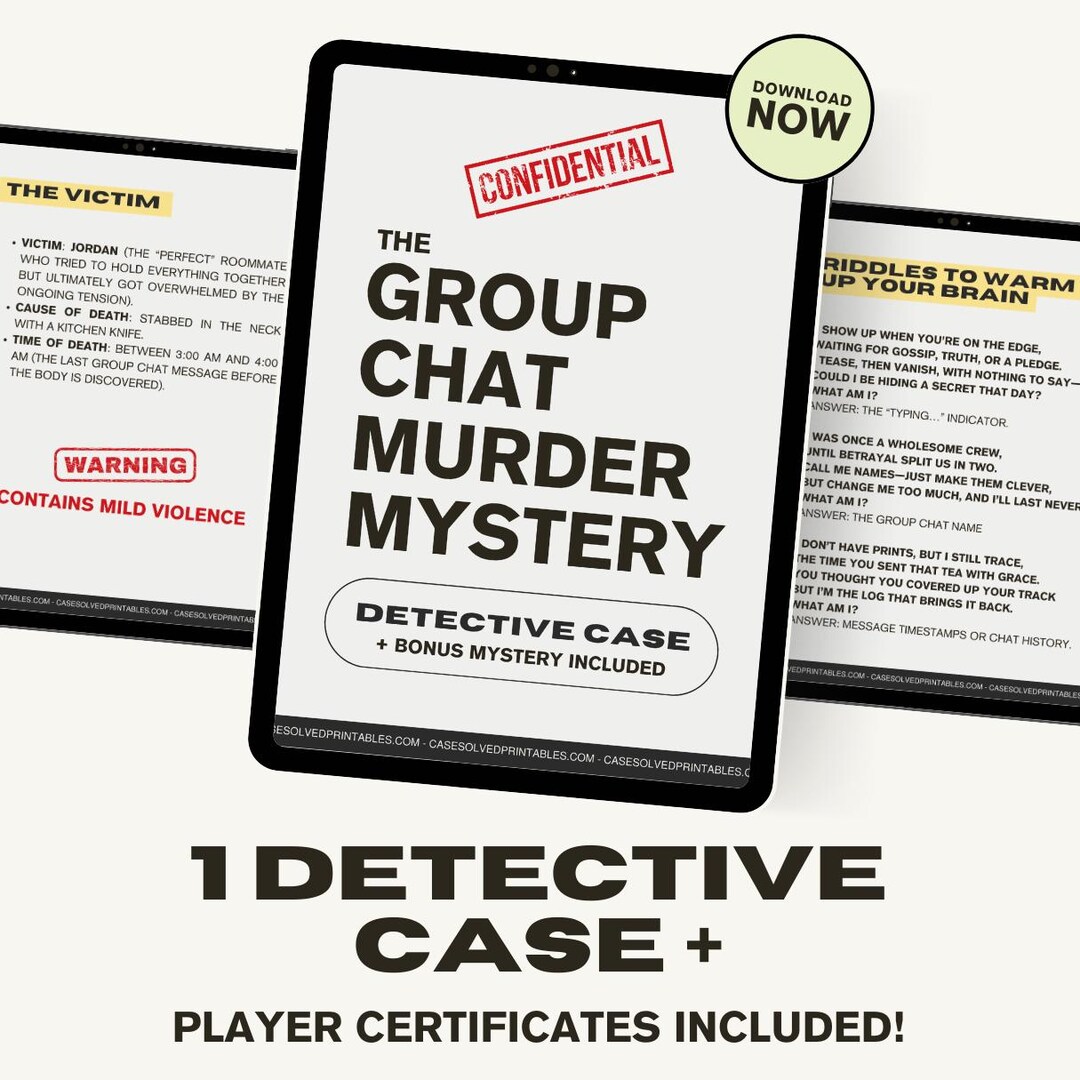 Printable Murder Mystery Detective Case File | Game Night | Murder ...
