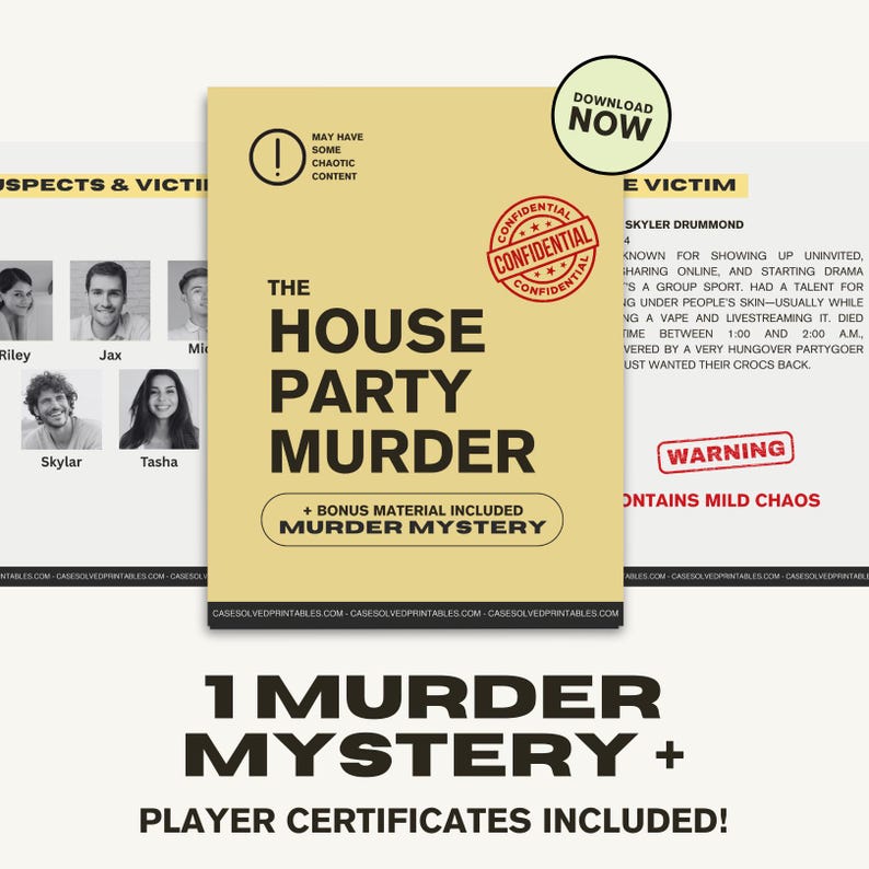 Printable Murder Mystery | Printable Detective Case | Murder Mystery ...