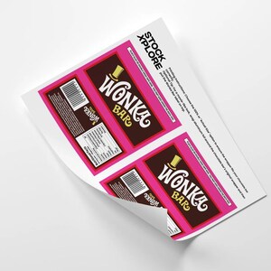 Digital PDF for Hershey's 1.55oz - Wonka Chocolate Bar Label - DIY ...