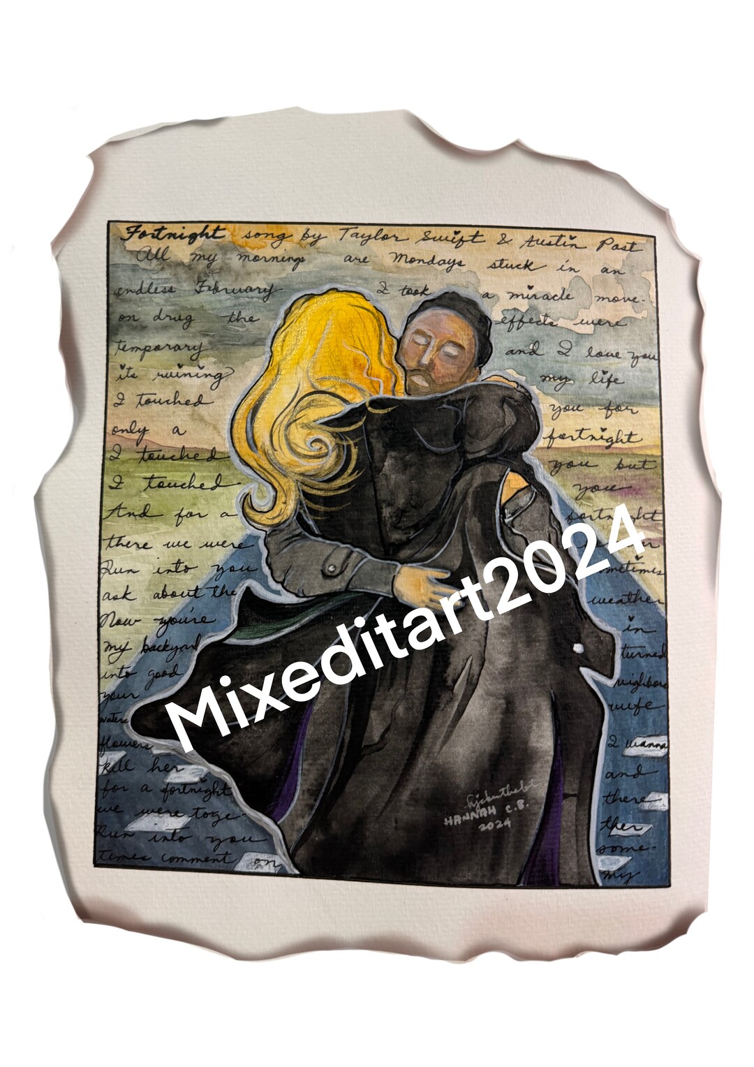 Fortnight TTPD Fan Art Taylor Swift Water Colour Painting PNG & PDF A4 ...