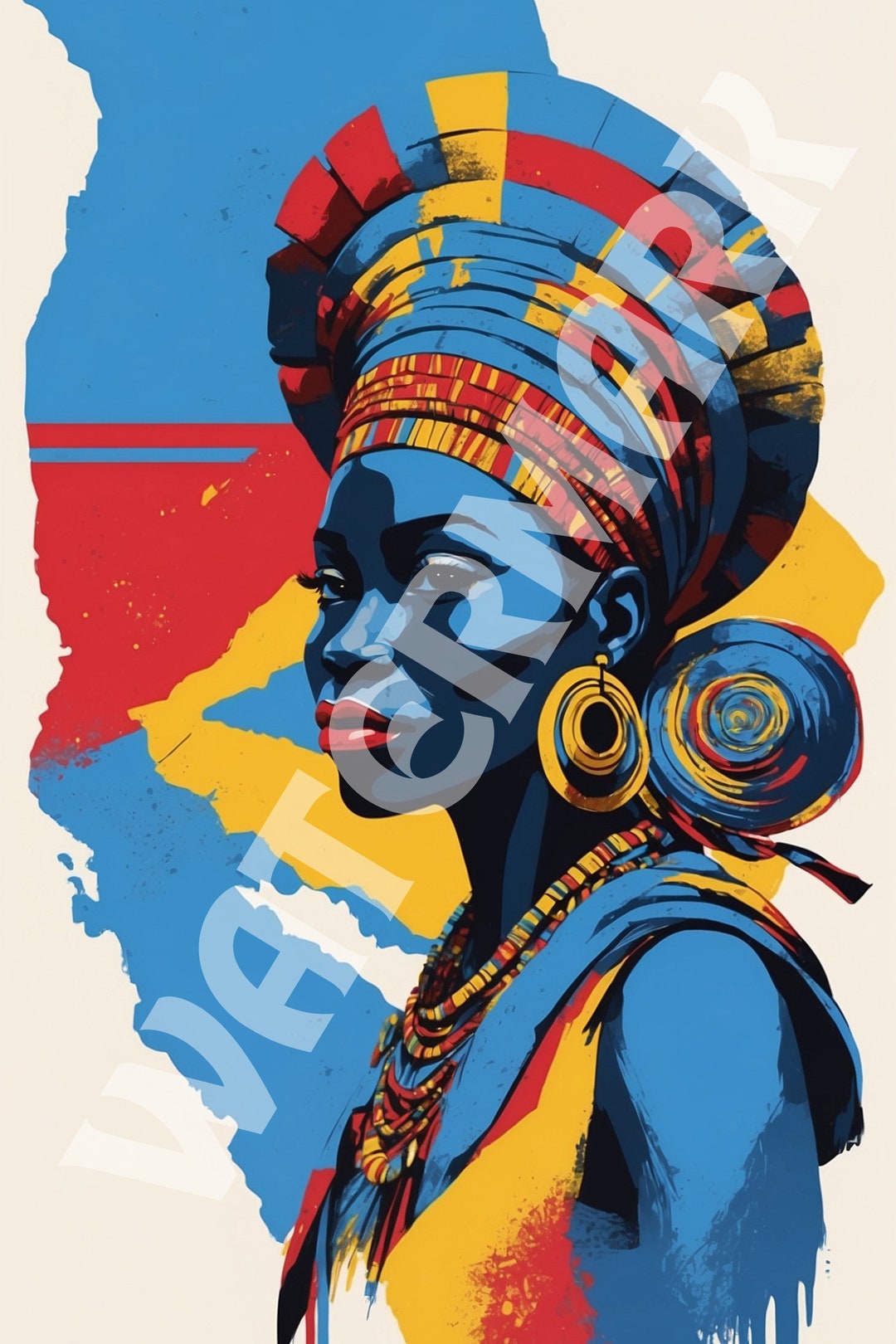 Colorful African Art Print, Kinshasa Inspired Wall Decor, Congolese ...