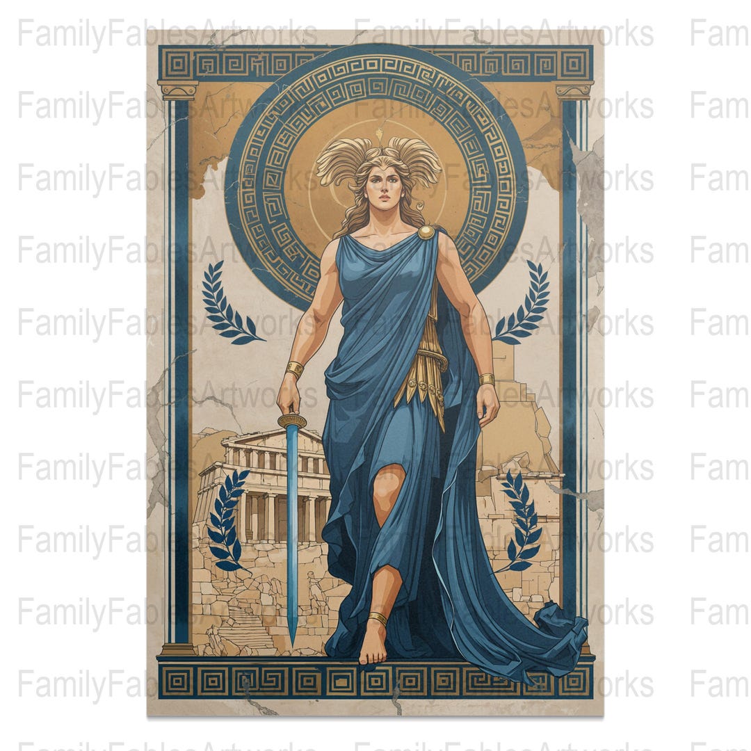 Greek Goddess Art Print, Ancient Mythology Warrior (digital Download ...