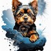 Cosmic Yorkie Floating Silhouette in Space for Dog Lovers & Unique ...