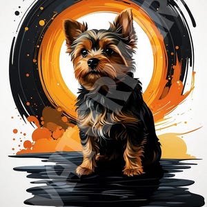 Cosmic Yorkie Floating Silhouette in Space for Dog Lovers & Unique ...