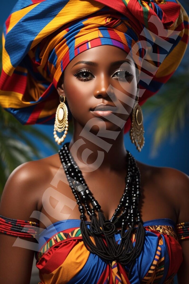 Haitian Elegance: Radiant Beauty in Traditional Karabela Dress ...