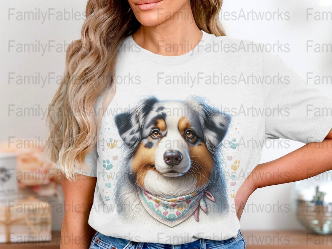 Dog Face Shirt, Dog Face T Shirt, Australian Shepherd Art, Cute Aussie ...