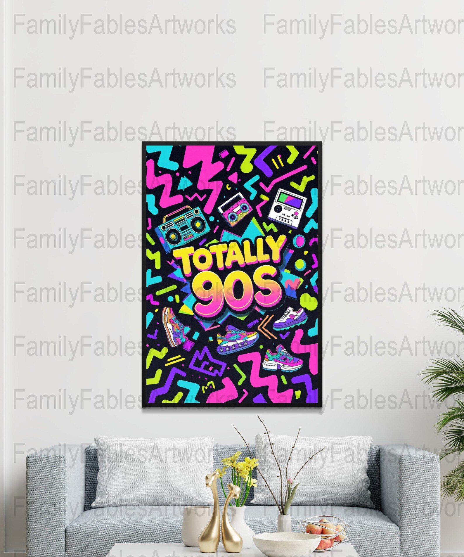 Totally 90s Poster, Retro 90s Graphic Art, Nostalgic 1990s Decor ...