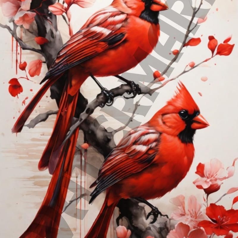 Japanese Cardinal Bird - Etsy UK