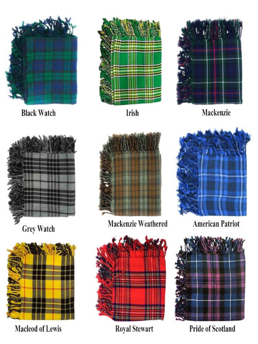 Handmade Traditional Scottish Highland Tartan Wool Kilt FLY PLAID Size ...