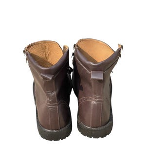 Handmade Men's Scottish Ghillie Brogues Genuine Brown Leather Kilt Shoes Rubber Sole Wedding ...