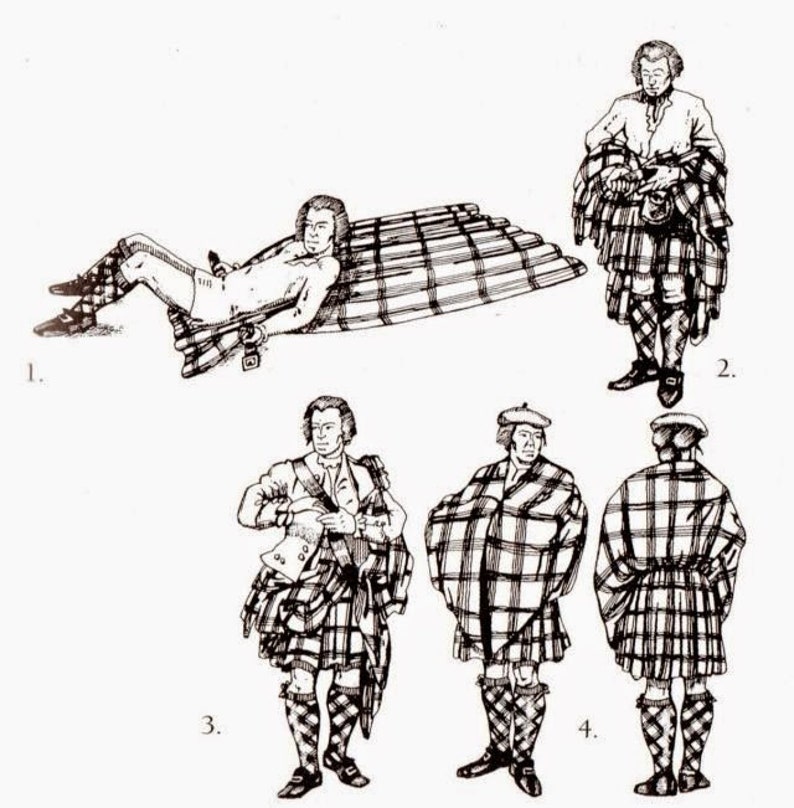 Scottish Great Kilt Vintage Tartan Great Kilt Vintage Highland Tartan ...