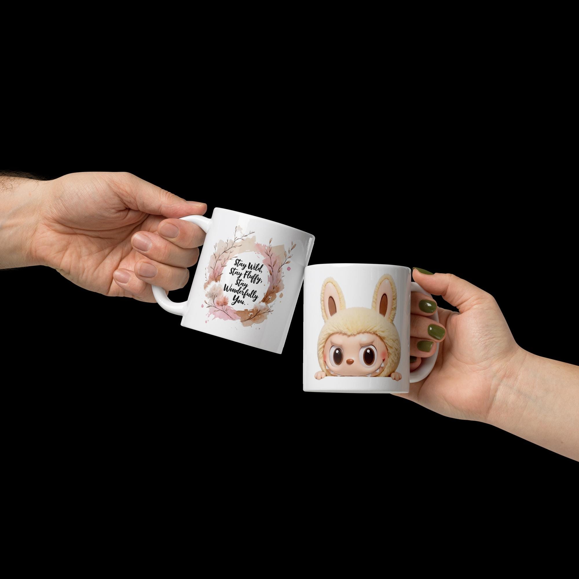 Cute Labubu Character White Glossy Mug (11 Oz) - Etsy