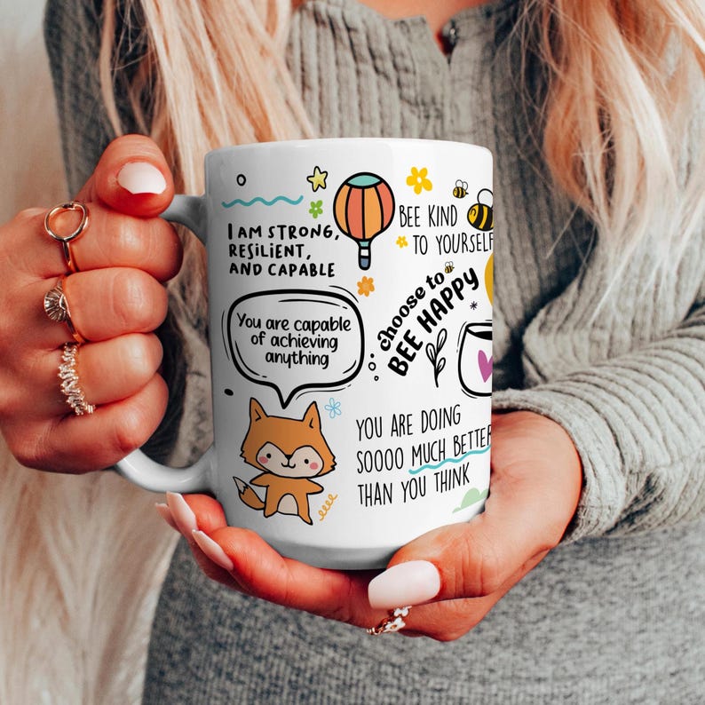 Motivational Mug of Positivi-tea, Positivity Coffee Mug, Self Care Cup ...