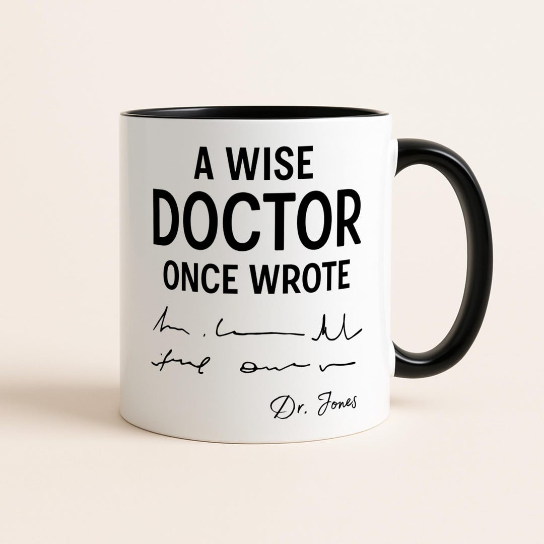 Funny Doctor Mug, Personalised Doctor Gift, Doctor Handwriting Joke Cup ...