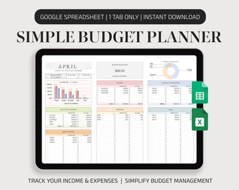 Expense Tracker, Budget Planner Google Sheets, Monthly Budget ...