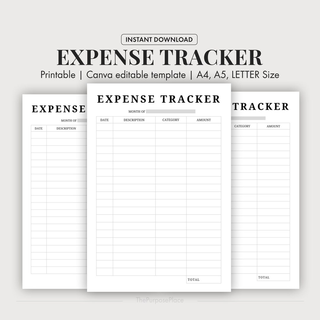 Expense Tracker, Printable Spending Tracker, Budget Template, Expense ...