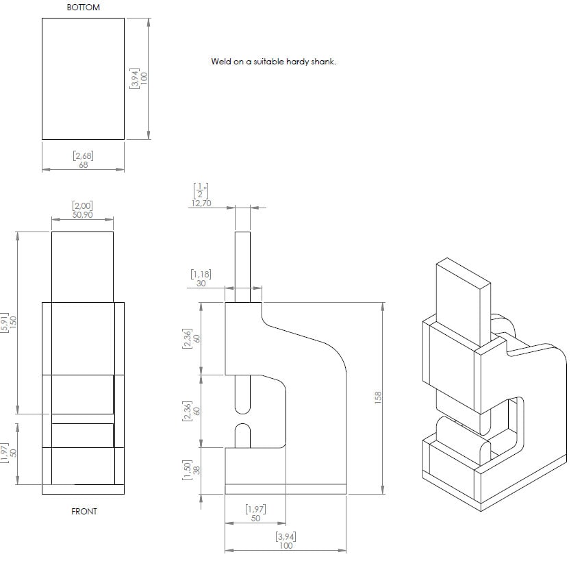 Blacksmiths Guillotine Tool - DXF - Plans - Metric or Imperial - Etsy