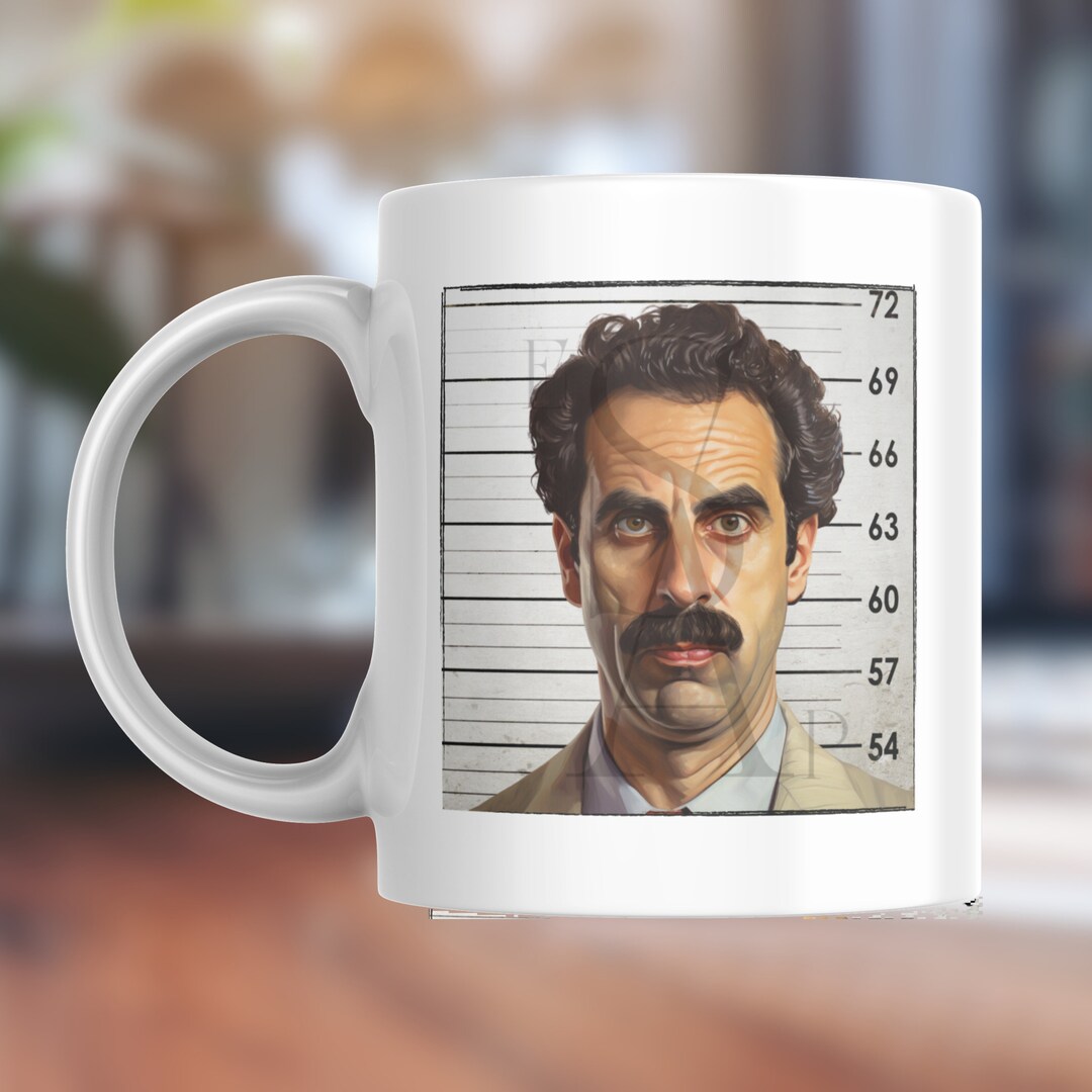 Borat Mugshot Mug, Prison, Office Funny Joke Sarcastic Mug Hilarious Witty Playful Ceramic Mug ...