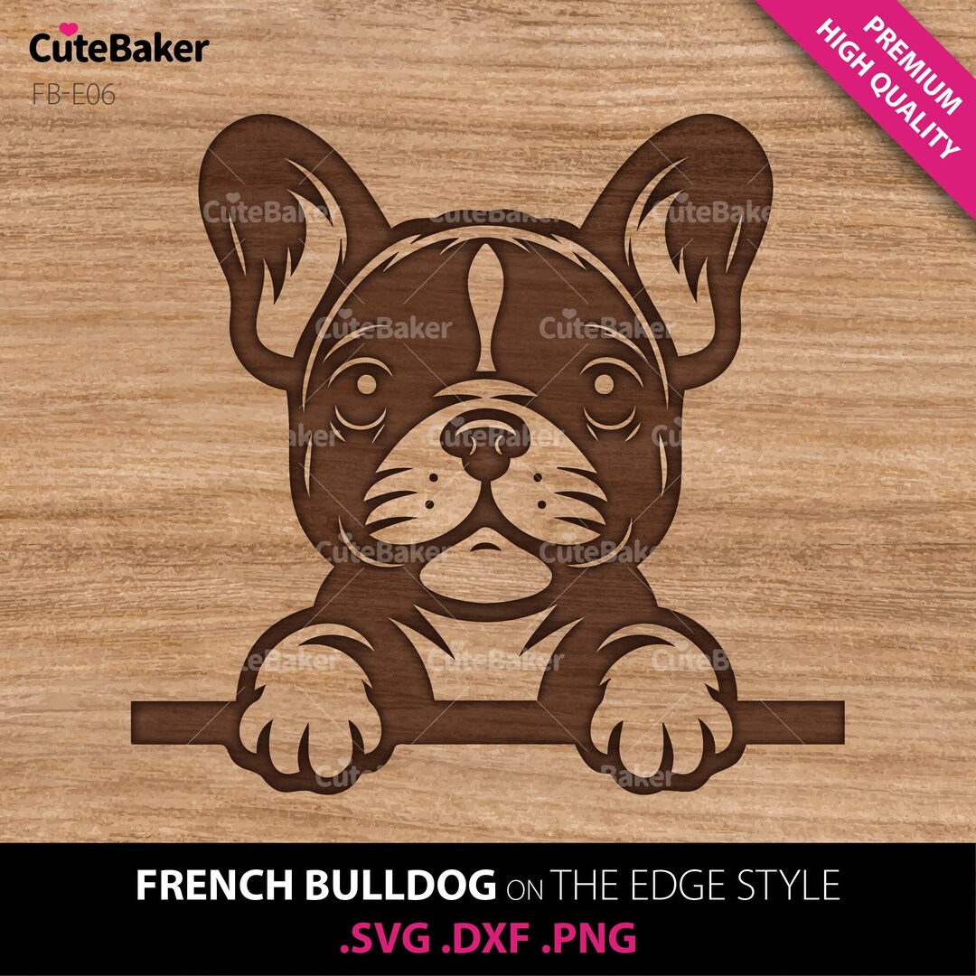 Begging French Bulldog Peeking Over Edge SVG, DXF, PNG. Frenchie ...