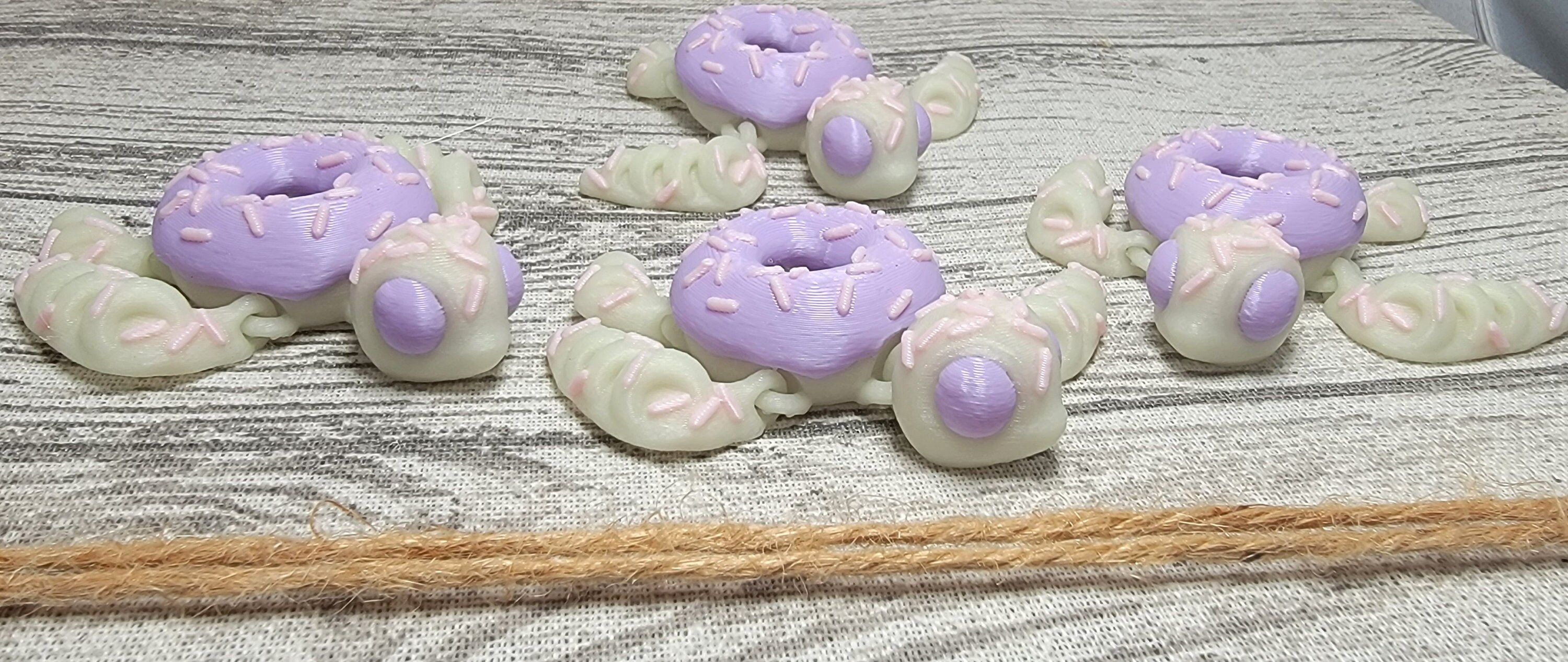 3D Printed Articulated Turtle Glow in the Dark Donut Turtle Authorized ...