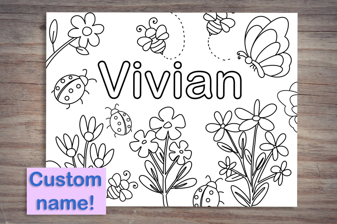 Custom Spring Coloring Page! - Printable Download Customized With Name ...