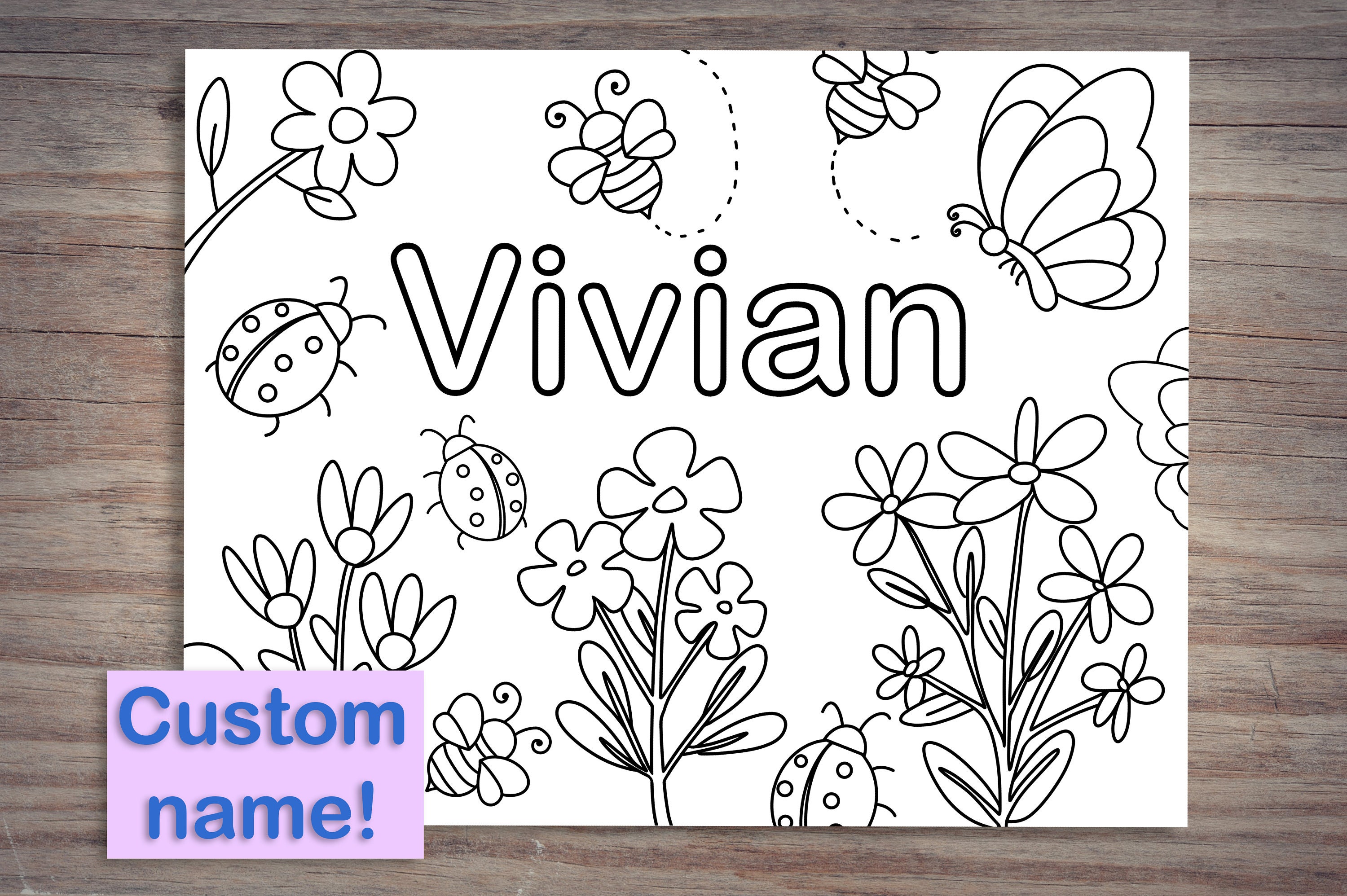 Custom Spring Coloring Page! - Printable Download Customized With Name ...