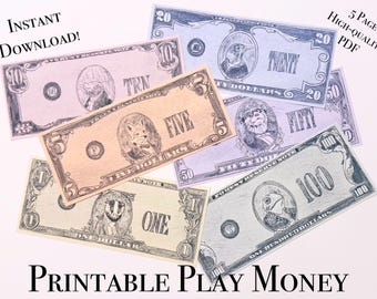 Printable Play Money - Forest Friends - Etsy