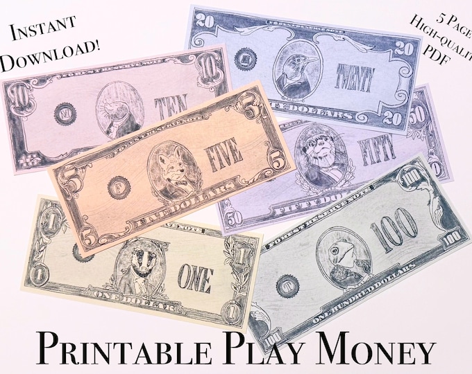 Printable Play Money - Forest Friends - Etsy