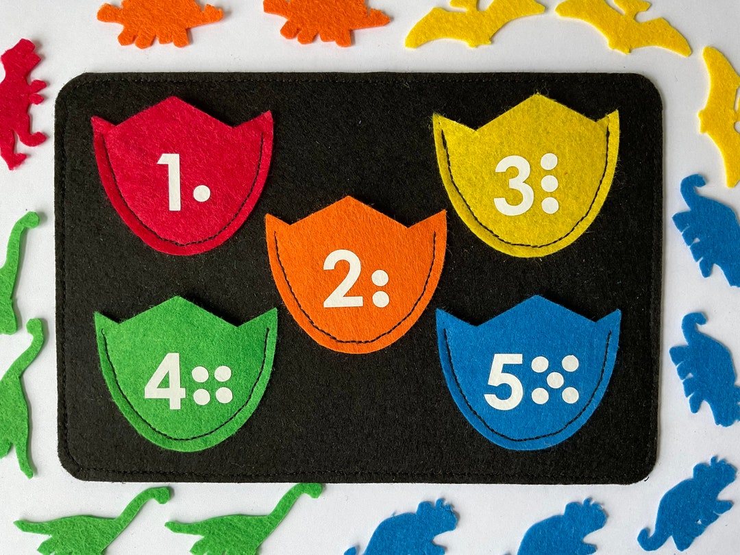 Counting Dinosaurs - Color Matching and Numeracy - Busy Bag - Etsy