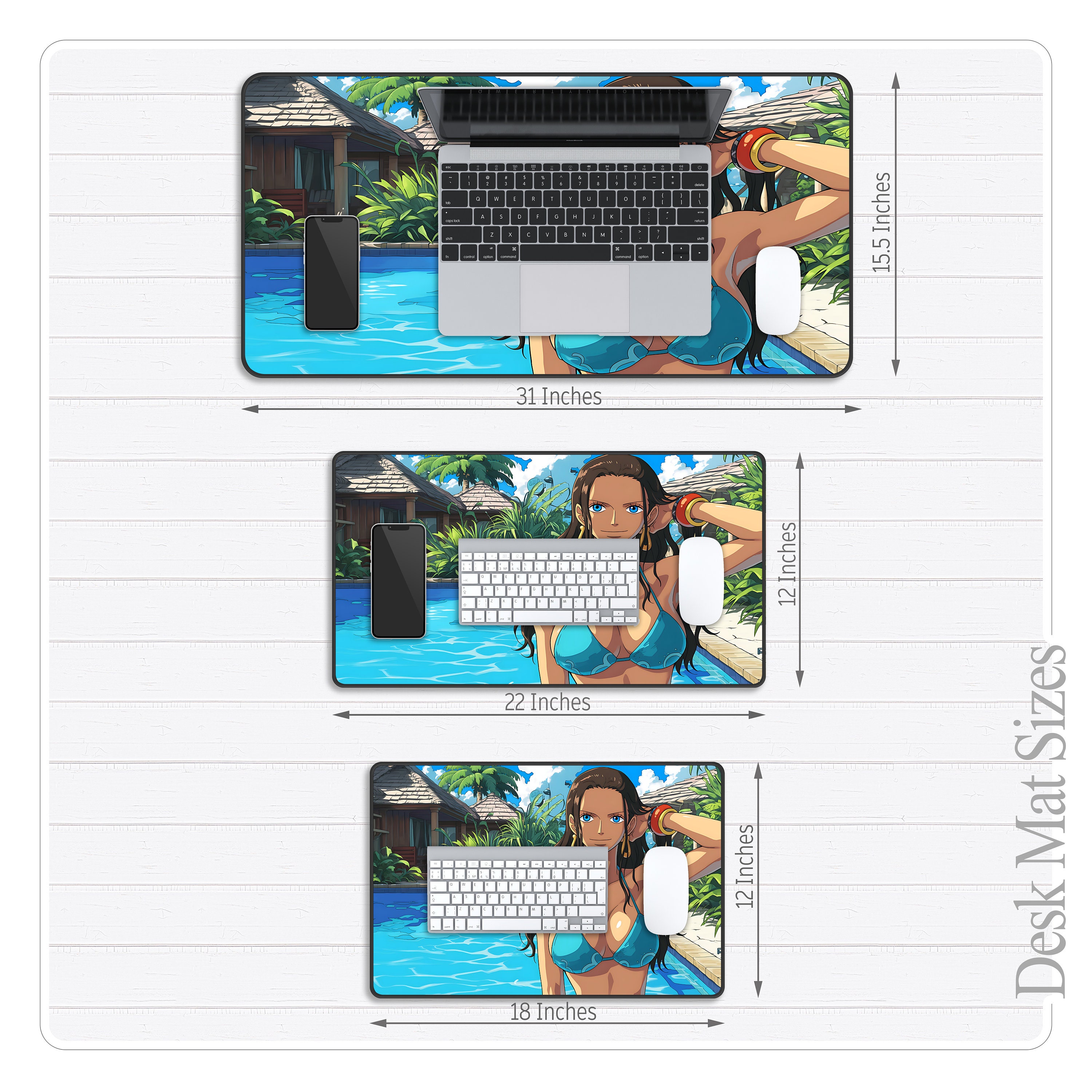 Nico Robin One Piece Desk Mat, Tropical Paradise Desk Mat Refreshing ...