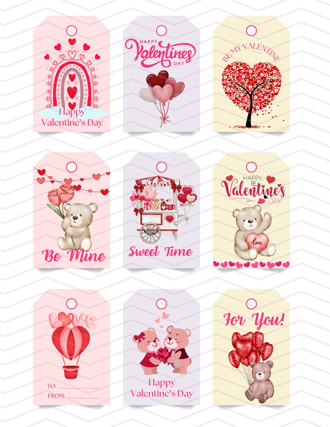 Valentine's Day Tag, Sweet Treat, Valentine Gift Label, Kids School ...